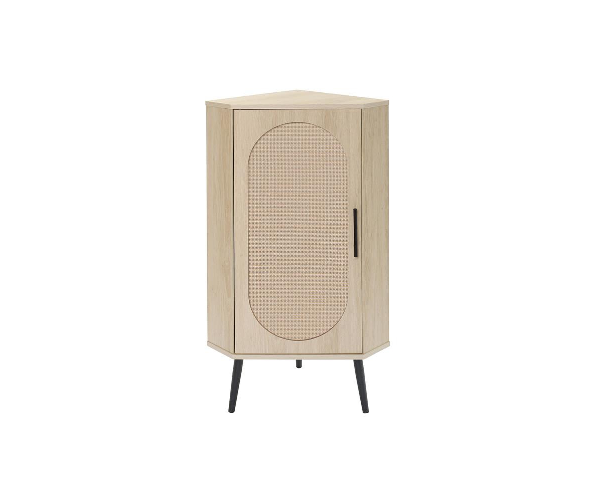 Click here for Freestanding Corner Cabinet with Rattan door - Woo... prices