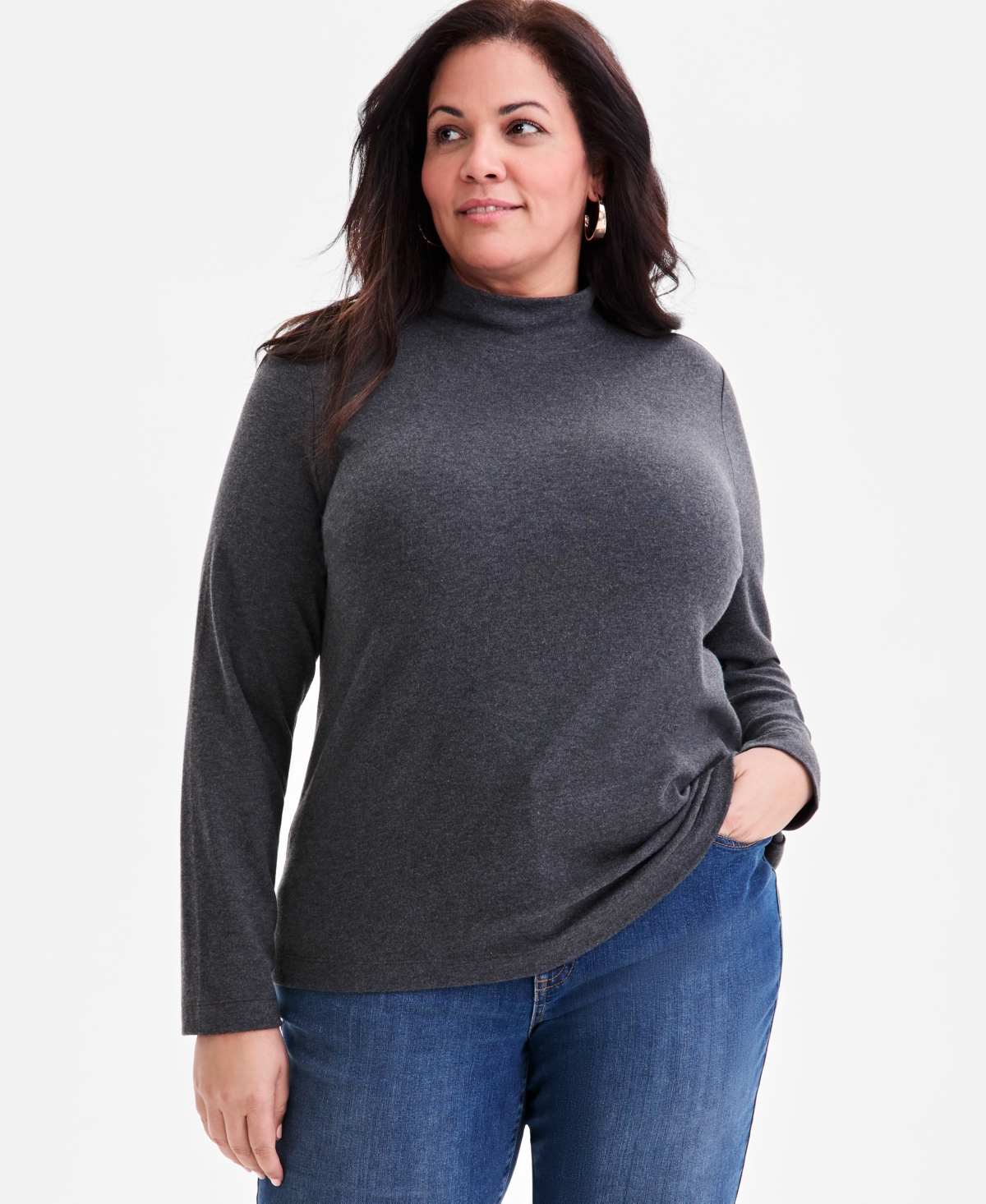 Click here for Style & Co Plus Size Mock-Neck Top  Exclusively at... prices