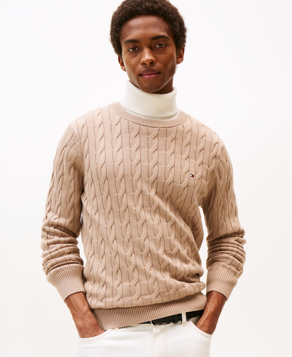 Click here for Tommy Hilfiger Mens Classic Cable Crewneck Sweater... prices