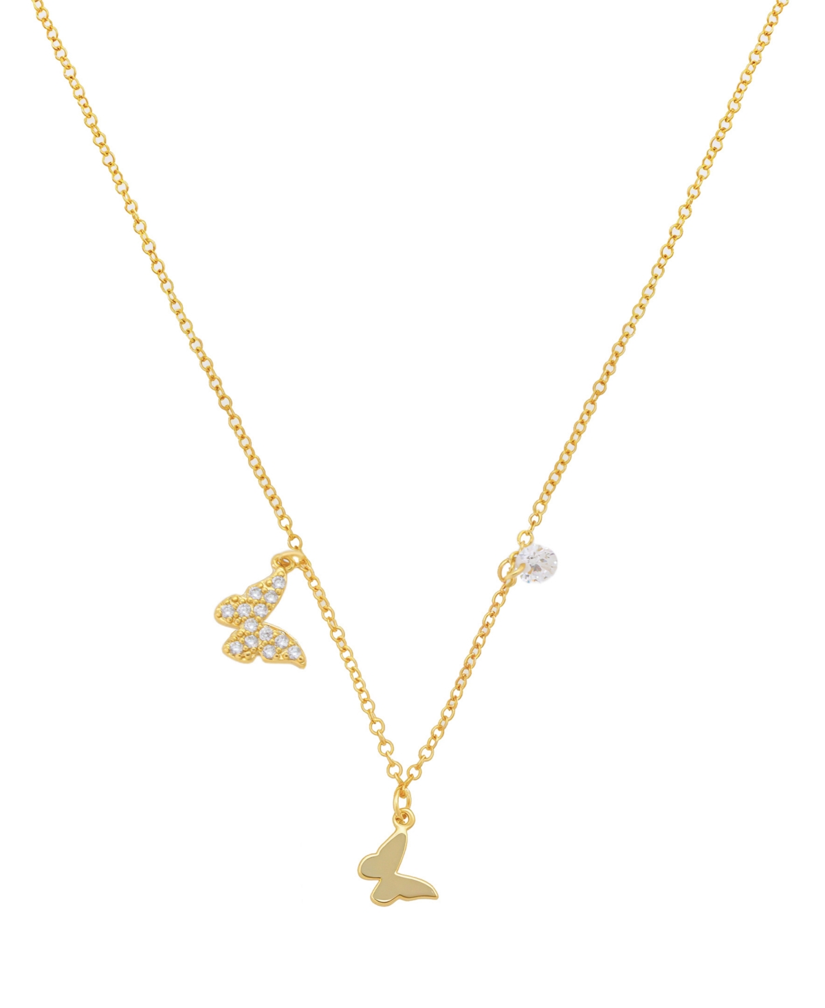Click here for Unwritten Cubic Zirconia Duo Butterfly Short Penda... prices
