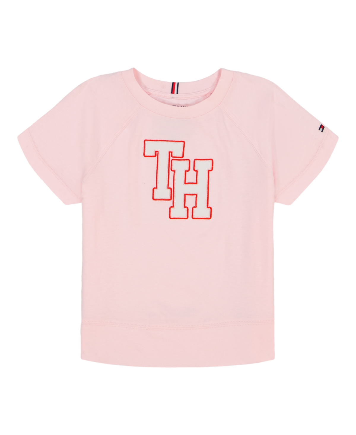 Tommy Hilfiger Big Girls Separates Applique Boxy Short Sleeve T-Shirt - Blushing bride