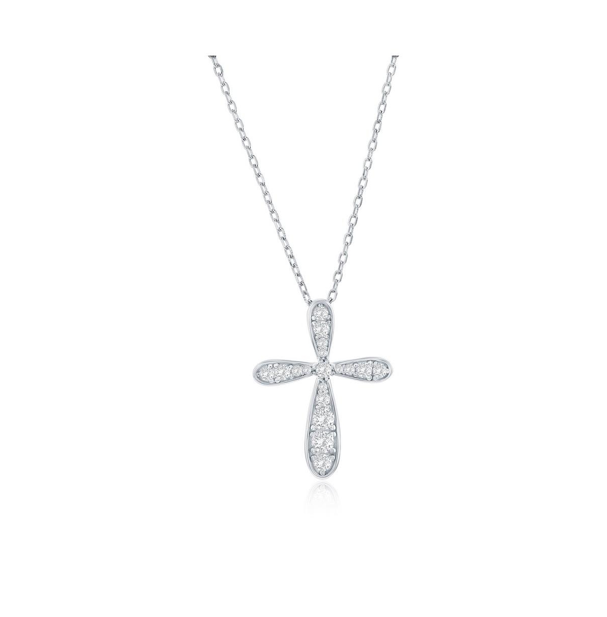 Click here for Sterling Silver  Cross Cz Necklace - Silver prices