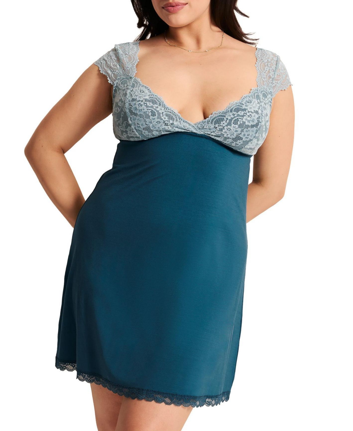 Click here for Adore Me Plus Size Juliet Slip - Dark blue prices