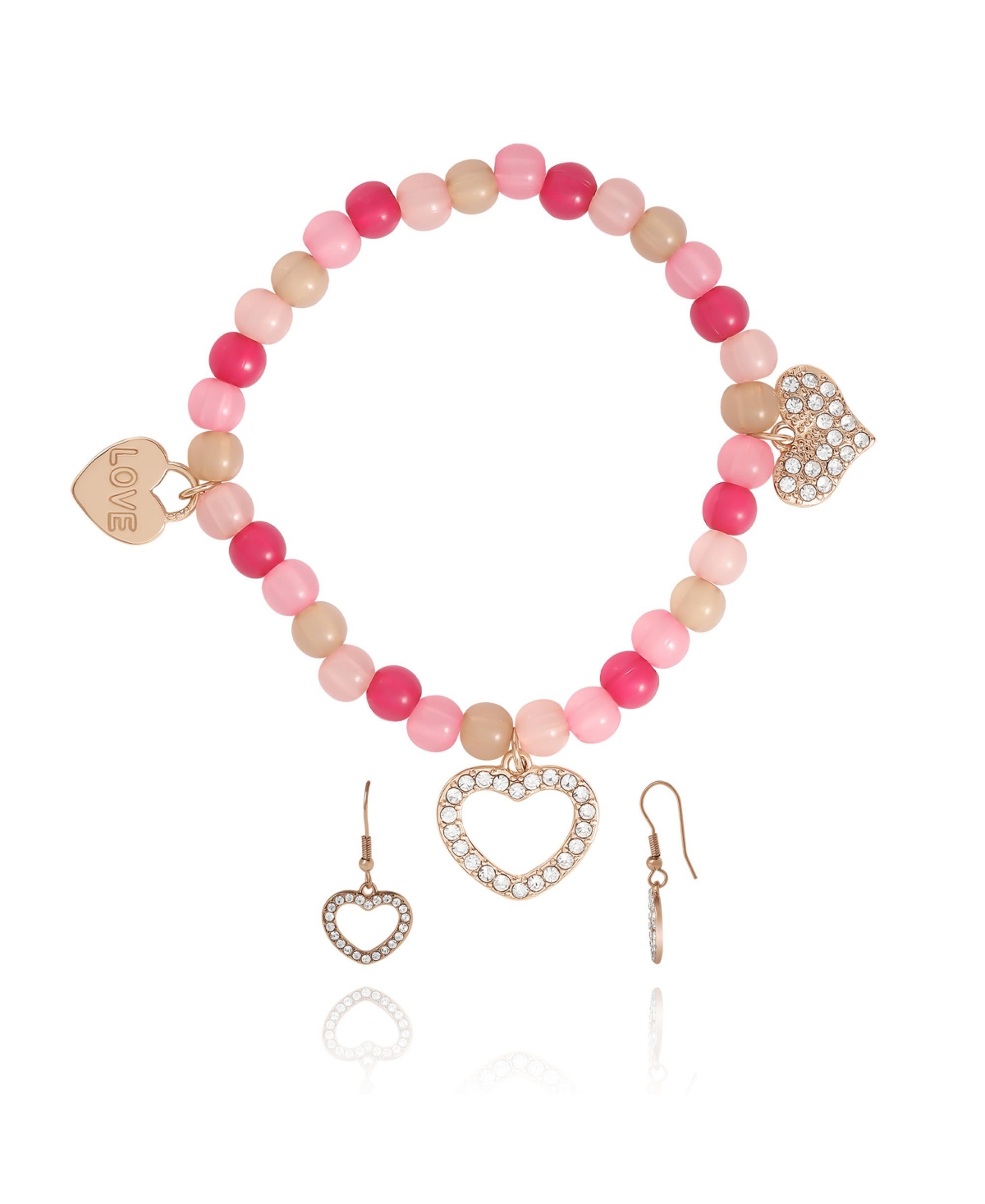 Click here for Jessica Simpson Kids Pink Heart Charm Bracelet & E... prices