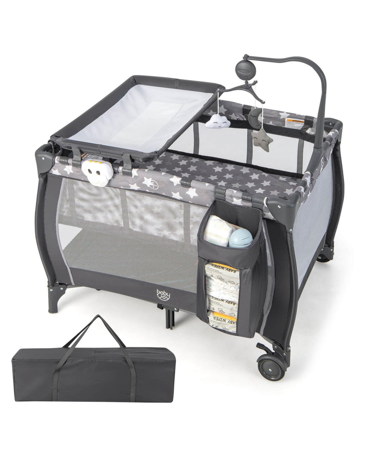 Click here for Costway Kids Portable Playard Nursery Center Crib... prices