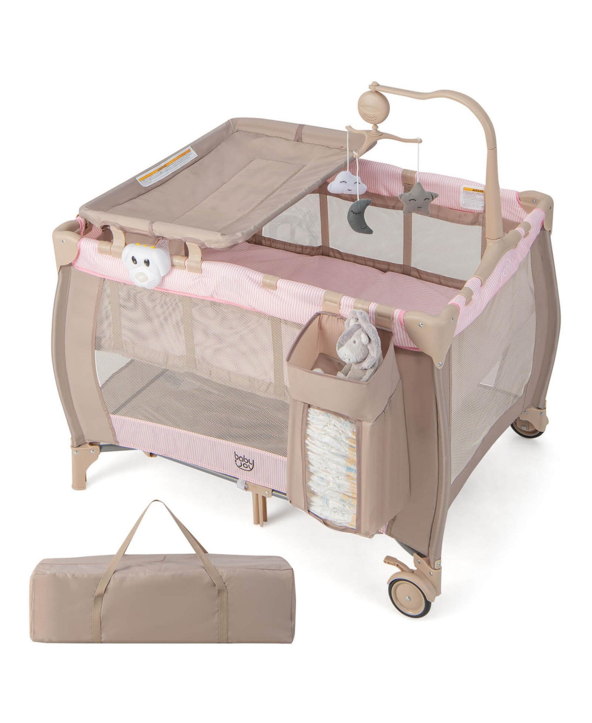 Click here for Costway Kids Portable Playard Nursery Center Crib... prices