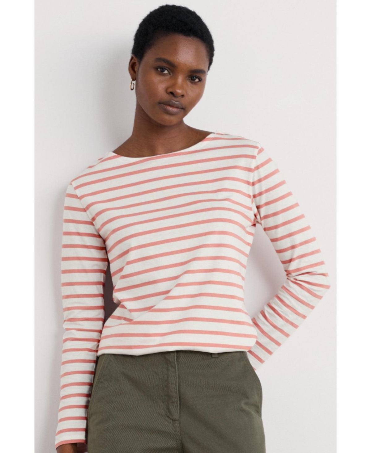 Seasalt Cornwall Womens Sailor Shirt - Breton dusty rose