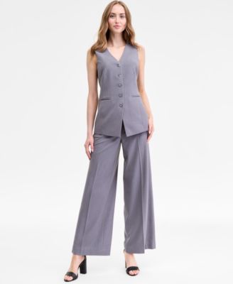 Click here for Tahari Asl Bi Stretch Tunic Vest Wide Leg Pants prices
