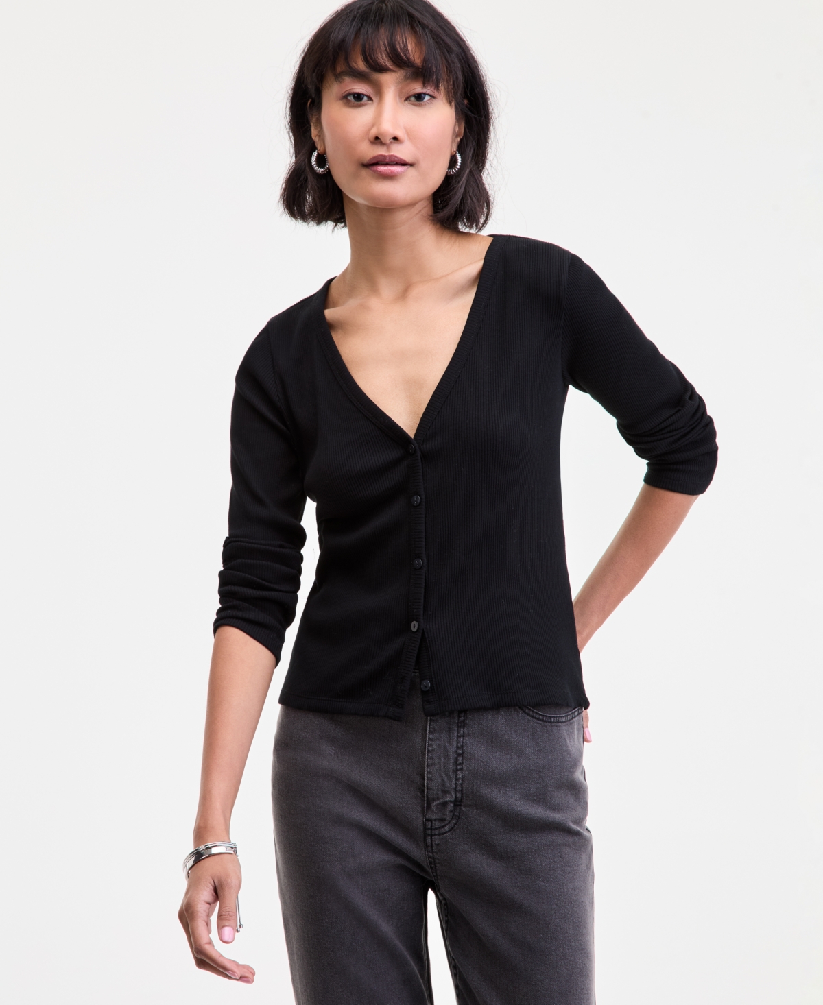Click here for On 34th Womens Ribbed Striped Cardigan  Macys Excl... prices