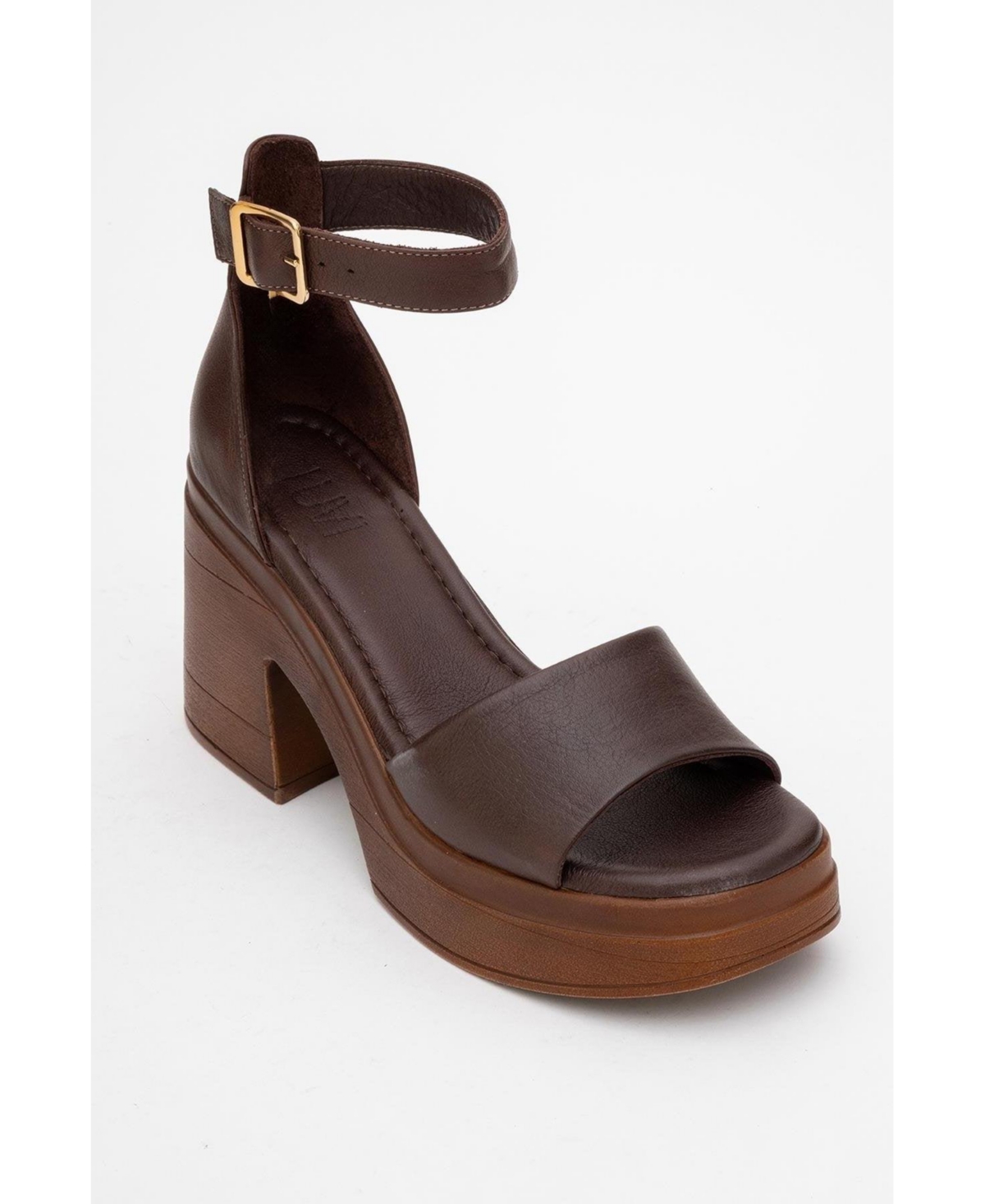 Click here for Margot Leather Platform Sandal (Women) - Dark brow... prices