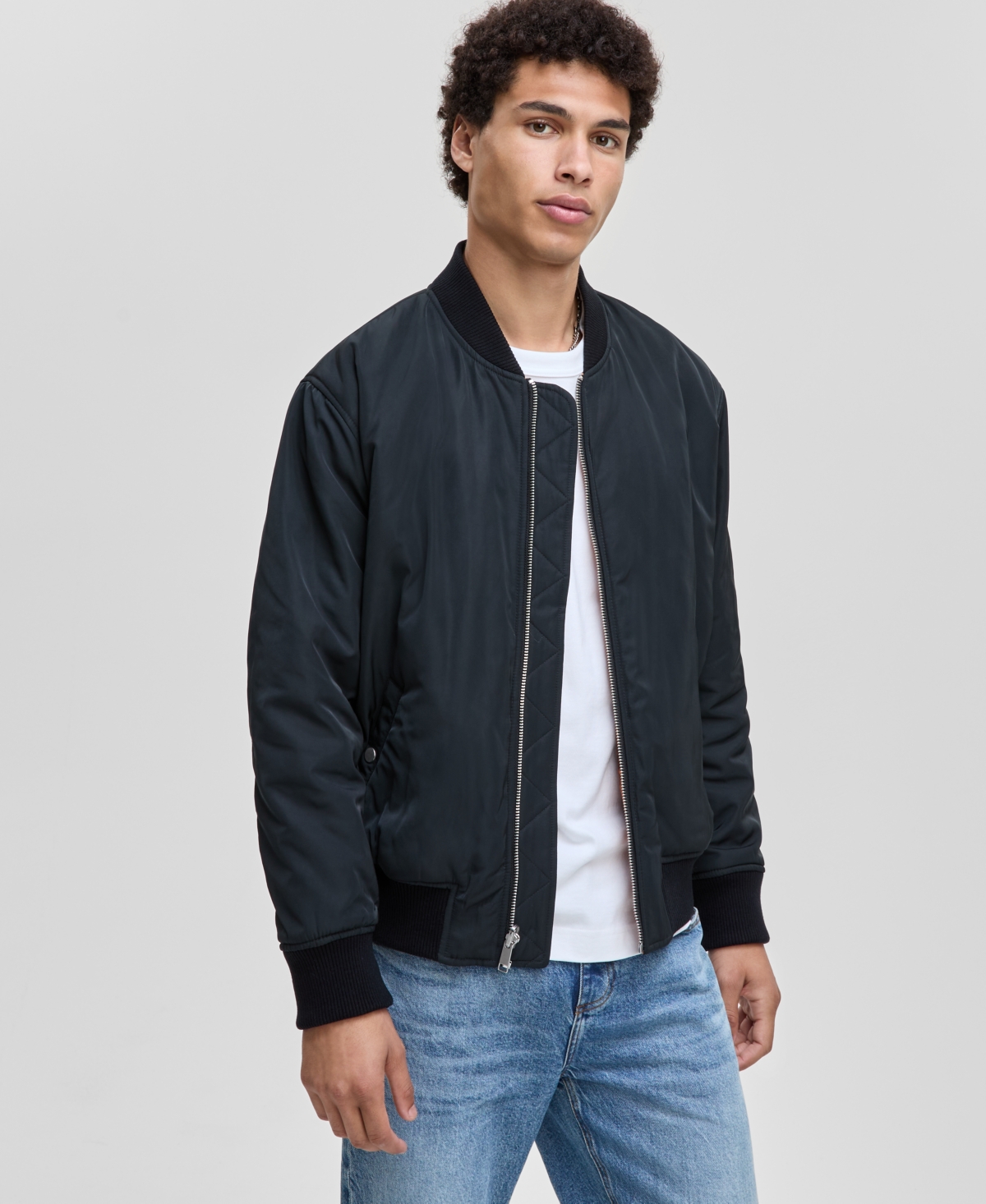 Click here for Mode of One Mens Relaxed-Fit Reversible Bomber Jac... prices