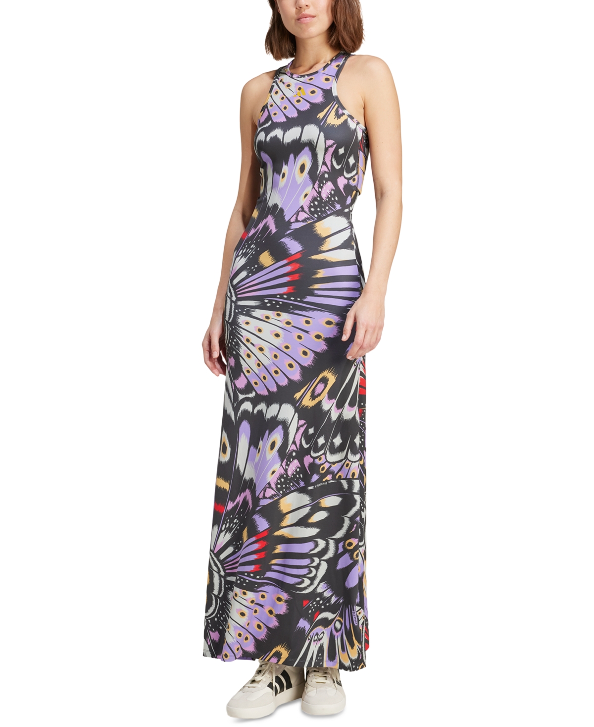 Click here for adidas Womens Farm Butterfly-Print Maxi Dress - Bl... prices