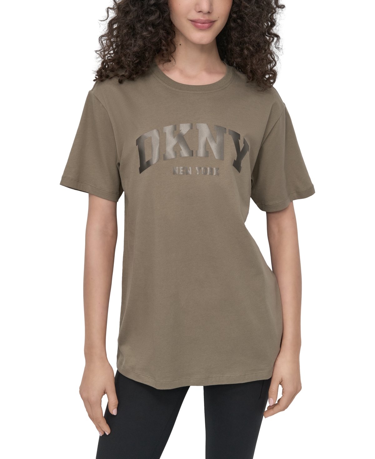 Click here for Dkny Sport Womens Varsity Satin Logo Oversized Cot... prices