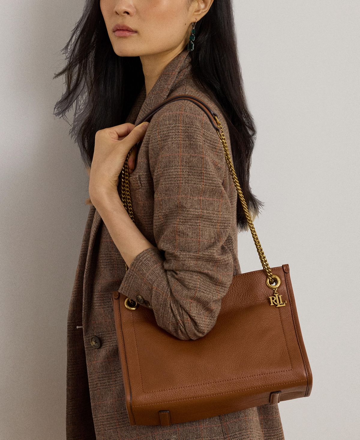 Click here for Lauren Ralph Lauren Bradley Small Pebbled Leather... prices
