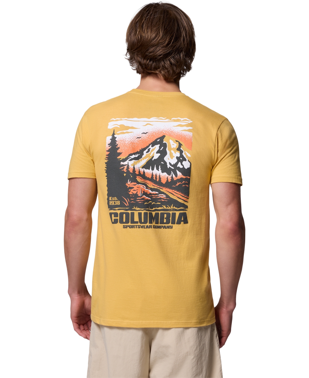 Click here for Columbia Mens Cenat Graphic T-Shirt - Mustard prices