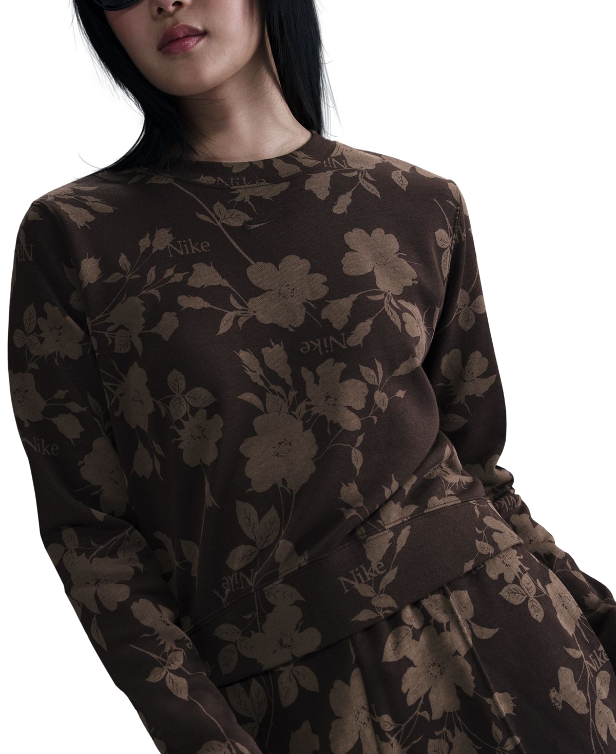 Click here for Nike Womens Classic Printed Crewneck Sweatshirt -... prices