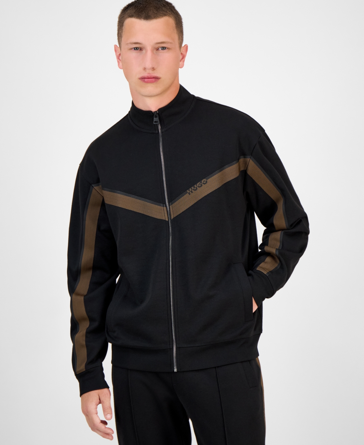 Click here for Hugo Boss Mens Dingmoor Relaxed Fit Zip Front Trac... prices