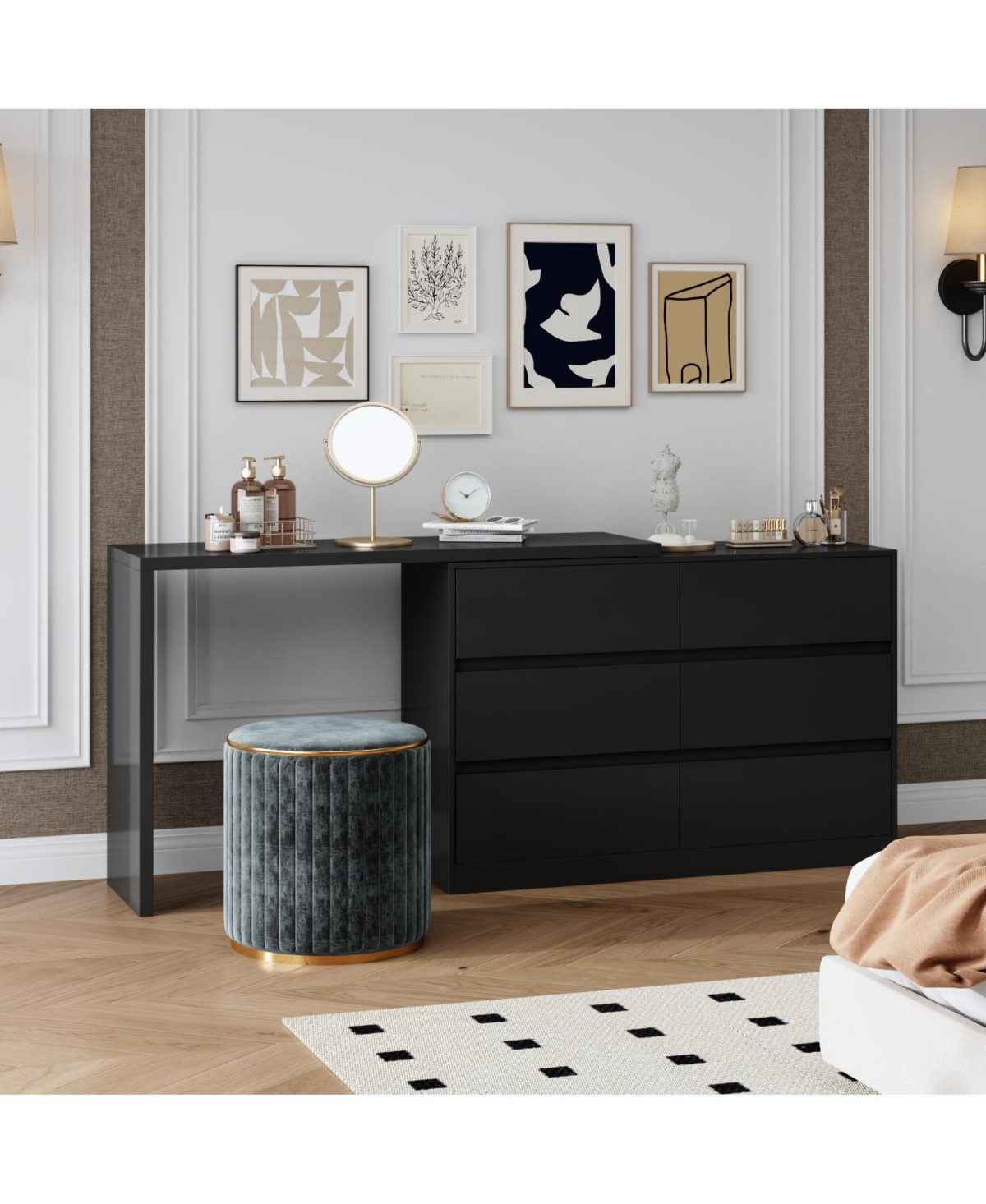 Click here for Homsee 6-Drawer L-Shaped Chest of Drawers with Rot... prices
