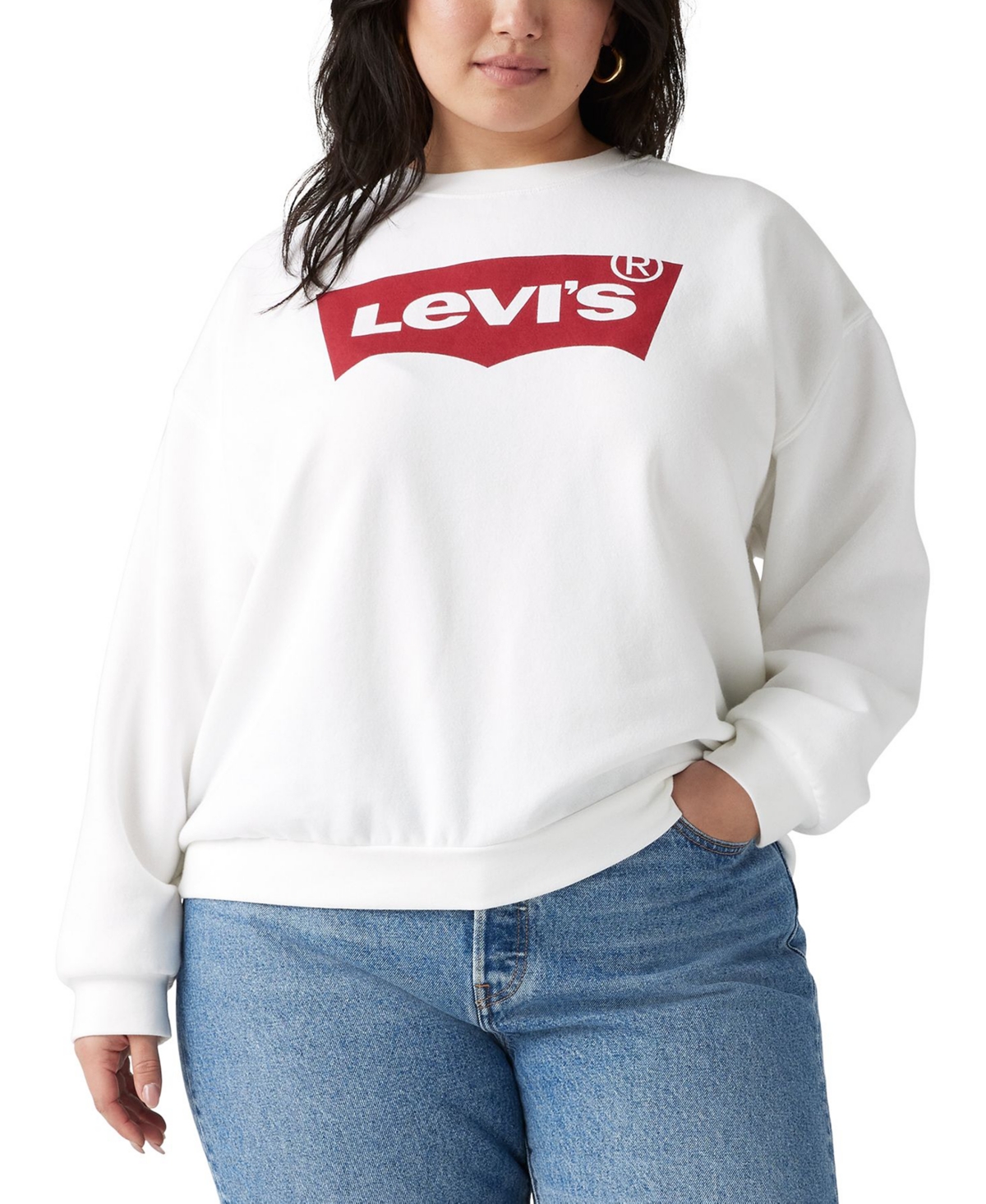 Click here for Levis Plus Size Logo Graphic Sweatshirt - White prices
