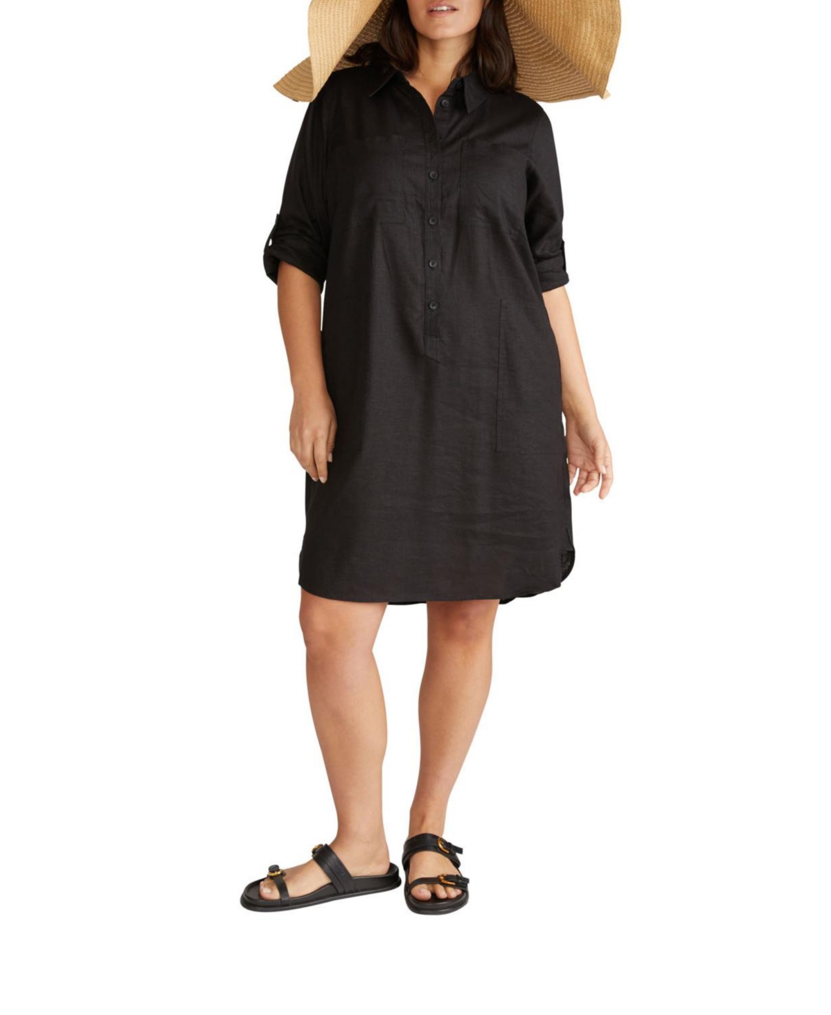 Click here for Universal Standard Plus Size Linen Rubicon Shirtdr... prices