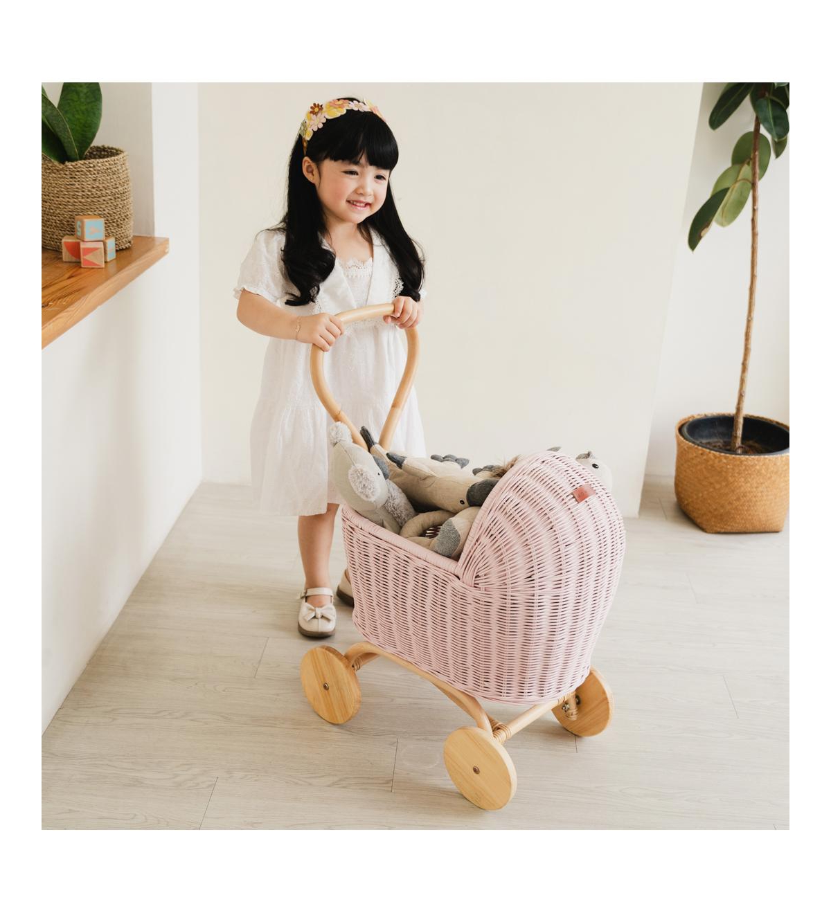 Click here for Momiji - Colette Handcrafted Rattan Doll Stroller... prices