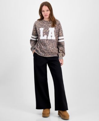 Click here for Madden Girl Juniors La Patch Leopard Print Sweatsh... prices