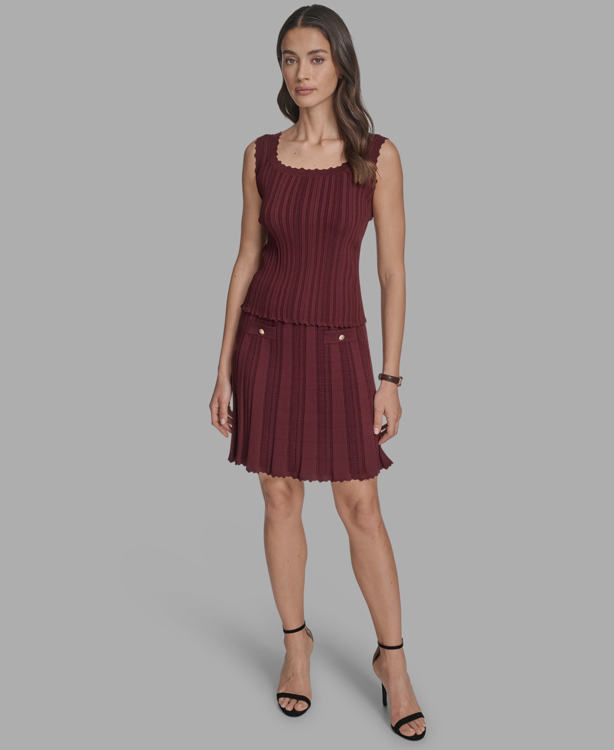 Click here for Bcbg Womens Textured-Knit Tank - Crimson Velvet prices
