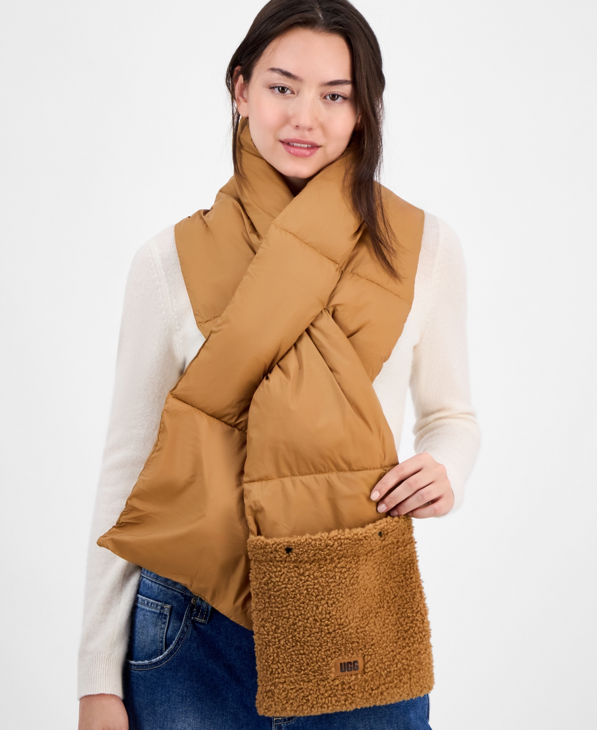 Click here for Ugg Fluff Packable Scarf - Chestnut prices