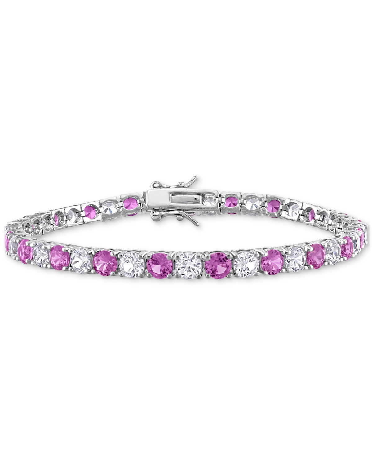 Click here for Lab Created Gemstone Flex Bracelet in Sterling Sil... prices