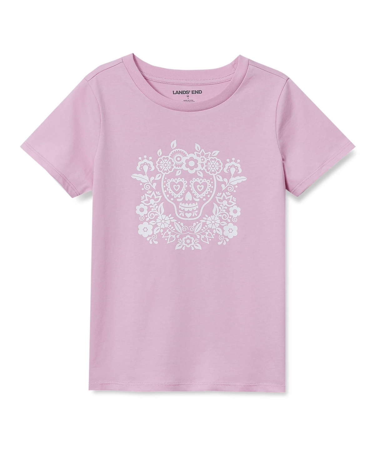 Click here for Lands End Girls Short Sleeve Graphic Tee - Guava p... prices