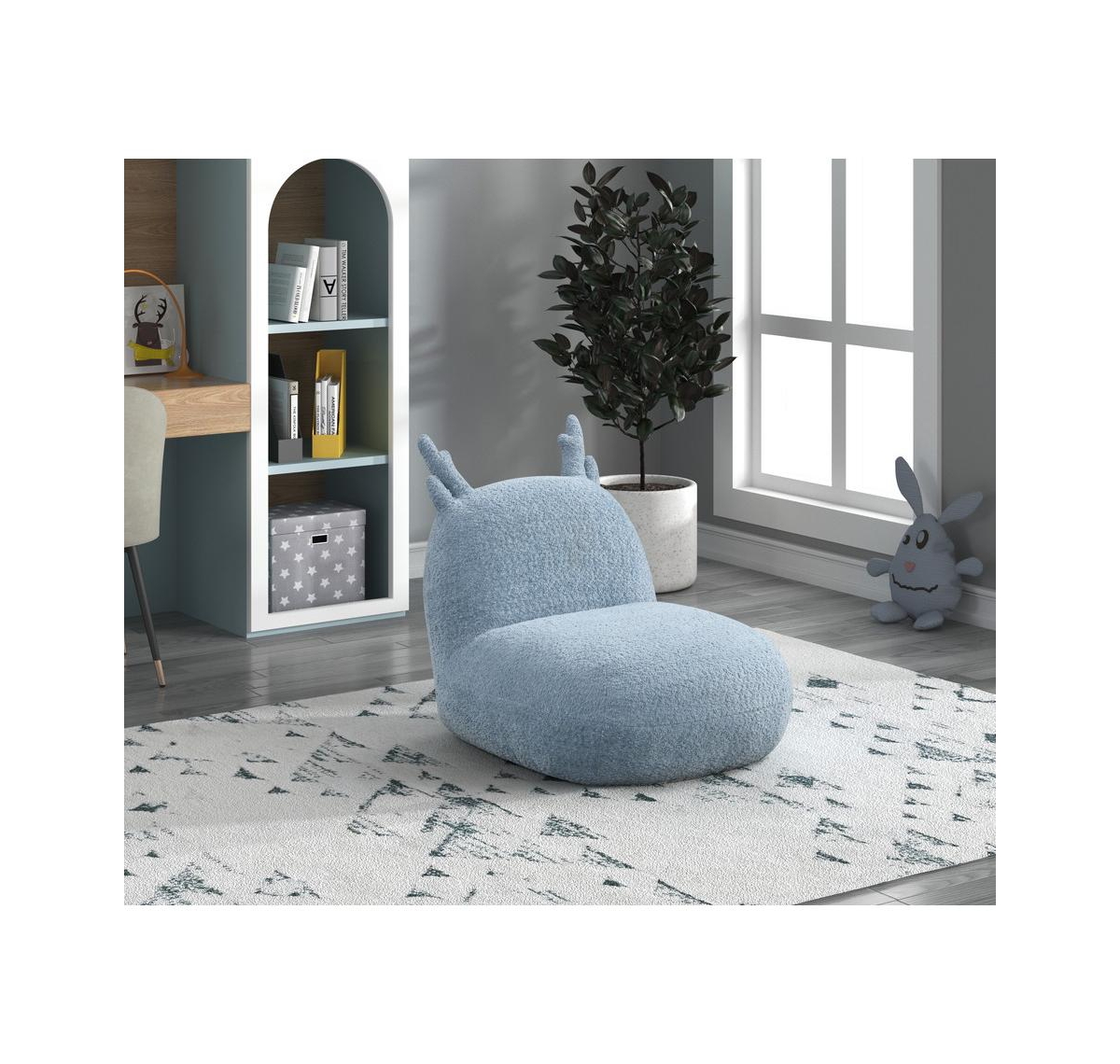 Click here for Homlux 21.5"W Blue Chenille Deer-Shaped Kids... prices