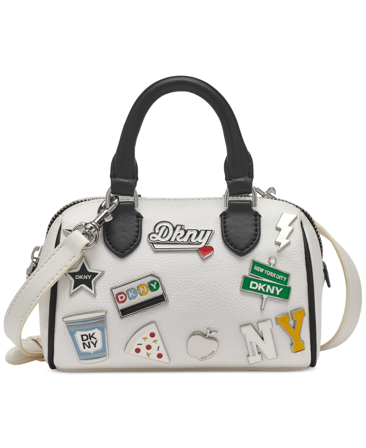 Click here for Dkny Nell Mini Satchel Crossbody - Marshmallow/bla... prices
