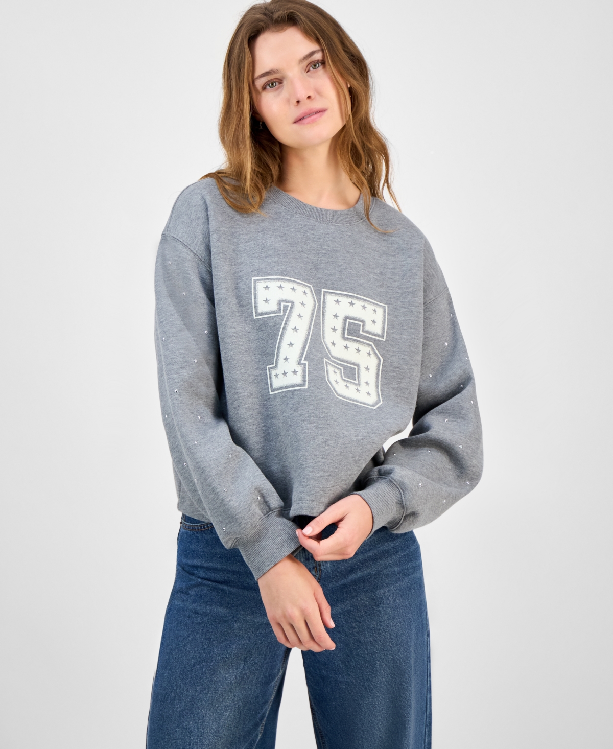 Click here for Madden Girl Juniors Rhinestone-Embellished Sweatsh... prices
