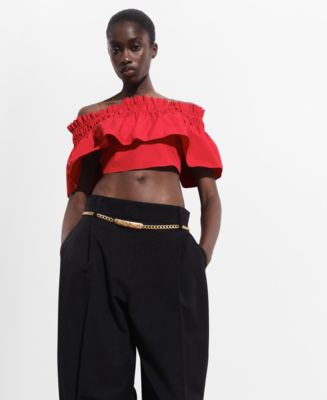 Mango Women's Strapless Ruffle Top - Macy's