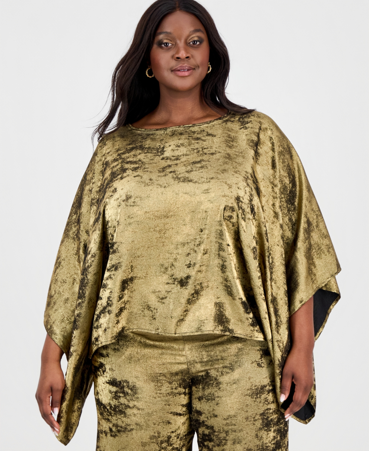 Click here for Anne Klein Plus Size Metallic Dolman-Sleeve Top -... prices