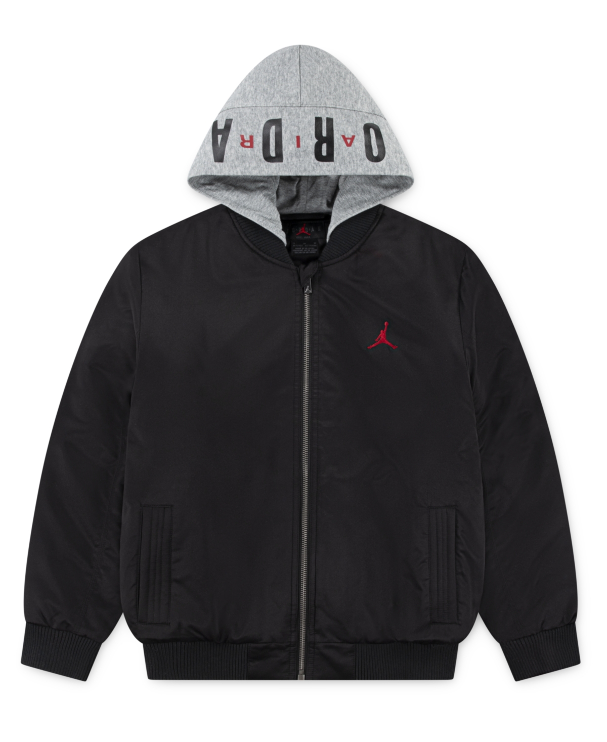Click here for Jordan Boys 8-20 Hooded Bomber Jacket - Black prices