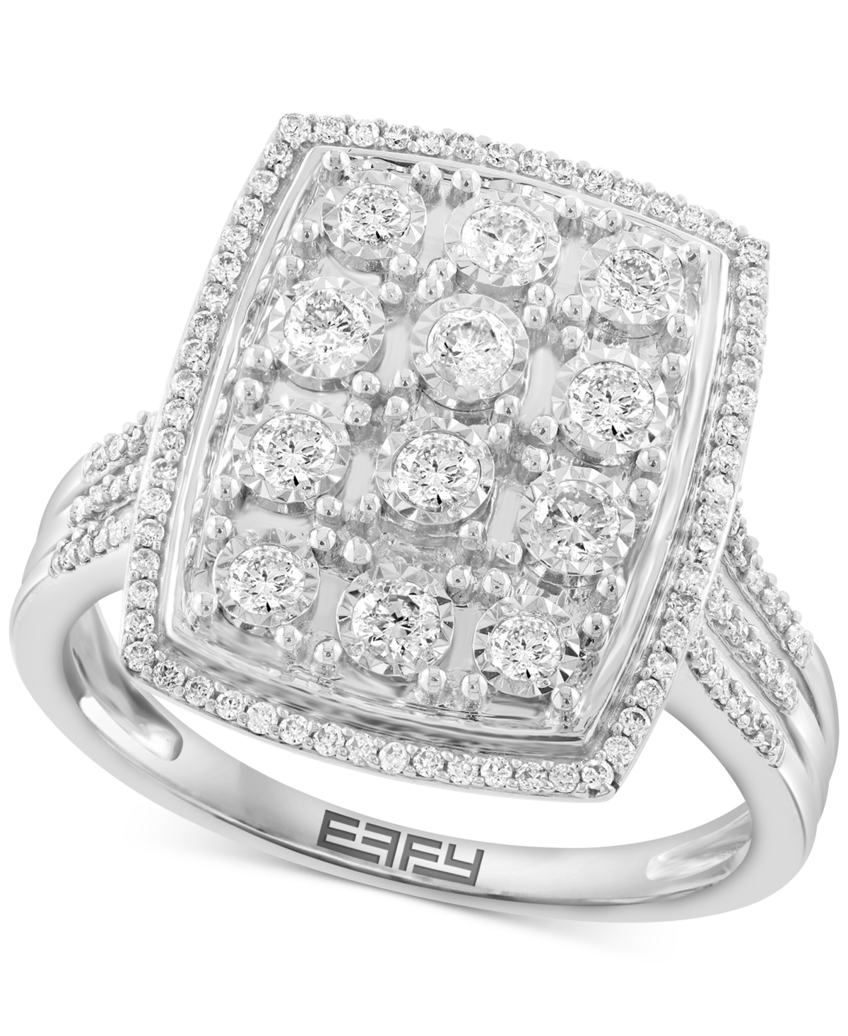 Click here for Effy Diamond Rectangular Halo Cluster Ring (1/2 ct... prices