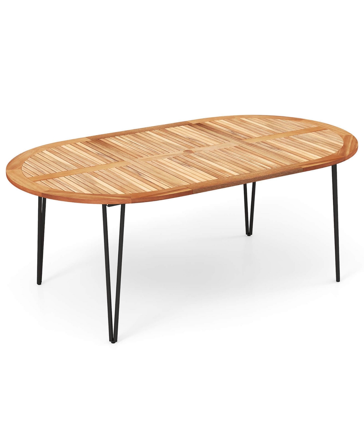 Click here for Gymax 79 Patio Dining Table w/ Umbrella Hole Acaci... prices