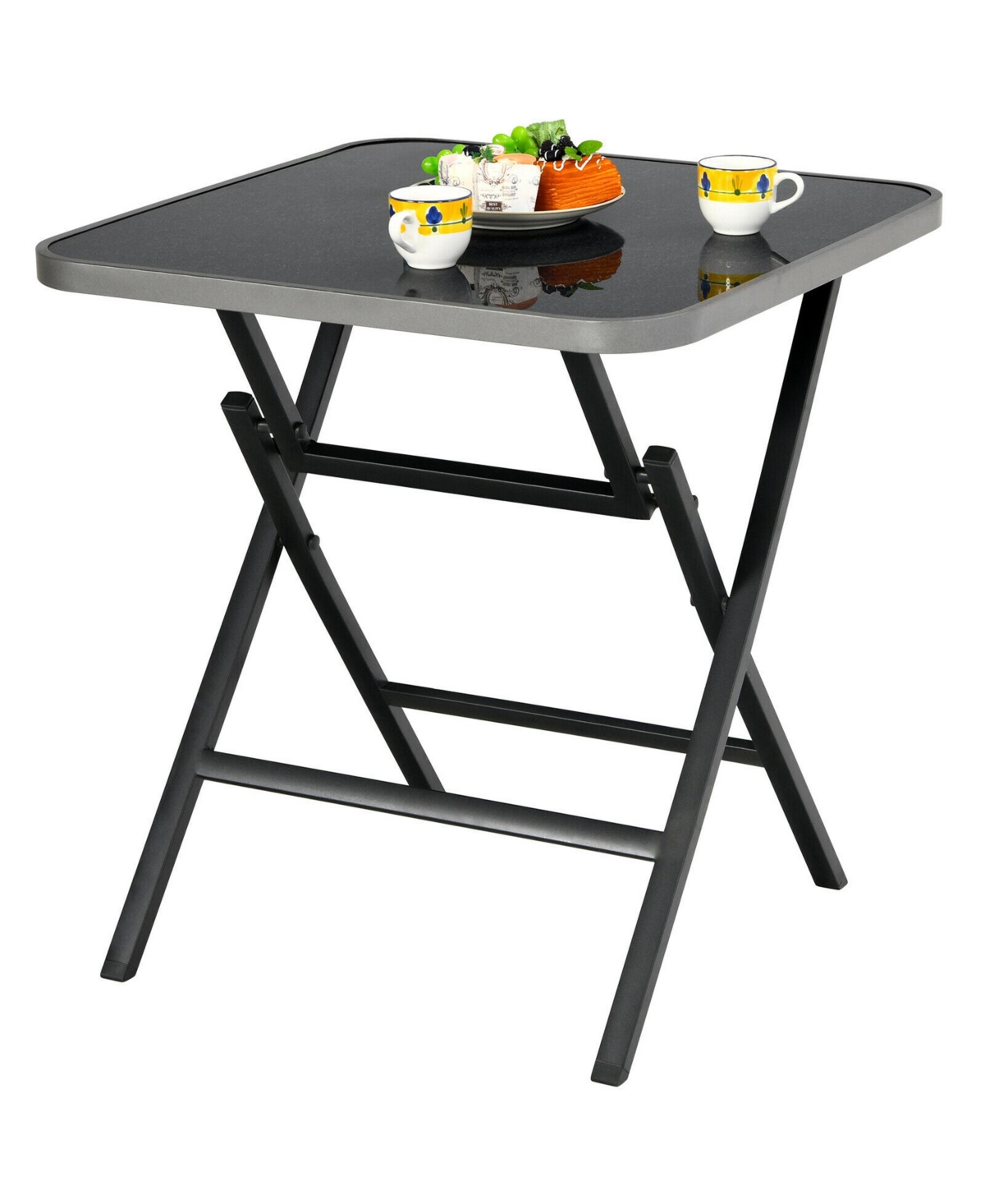 Click here for Gymax Patio Folding Square Dining Table Aluminum F... prices