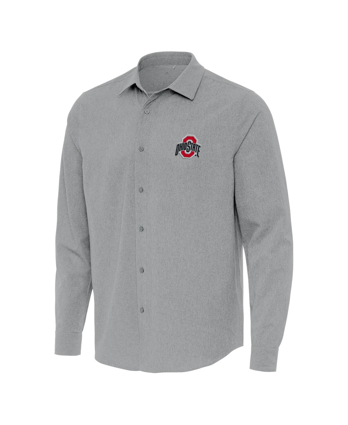 Click here for Antigua Mens Gray Ohio State Buckeyes Exposure Wov... prices