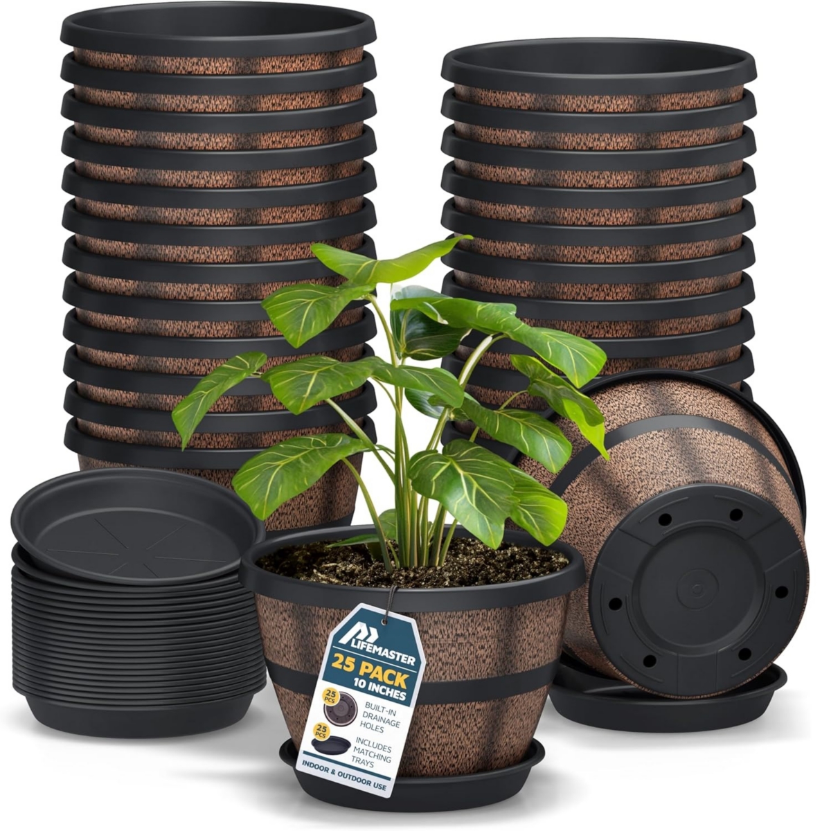 Click here for Lifemaster 10-Inch Barrel Planters  pack of 20. Du... prices