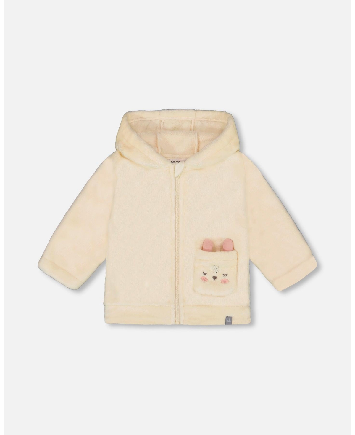 Deux par Deux Girls Plush Hooded Jacket - Baby
