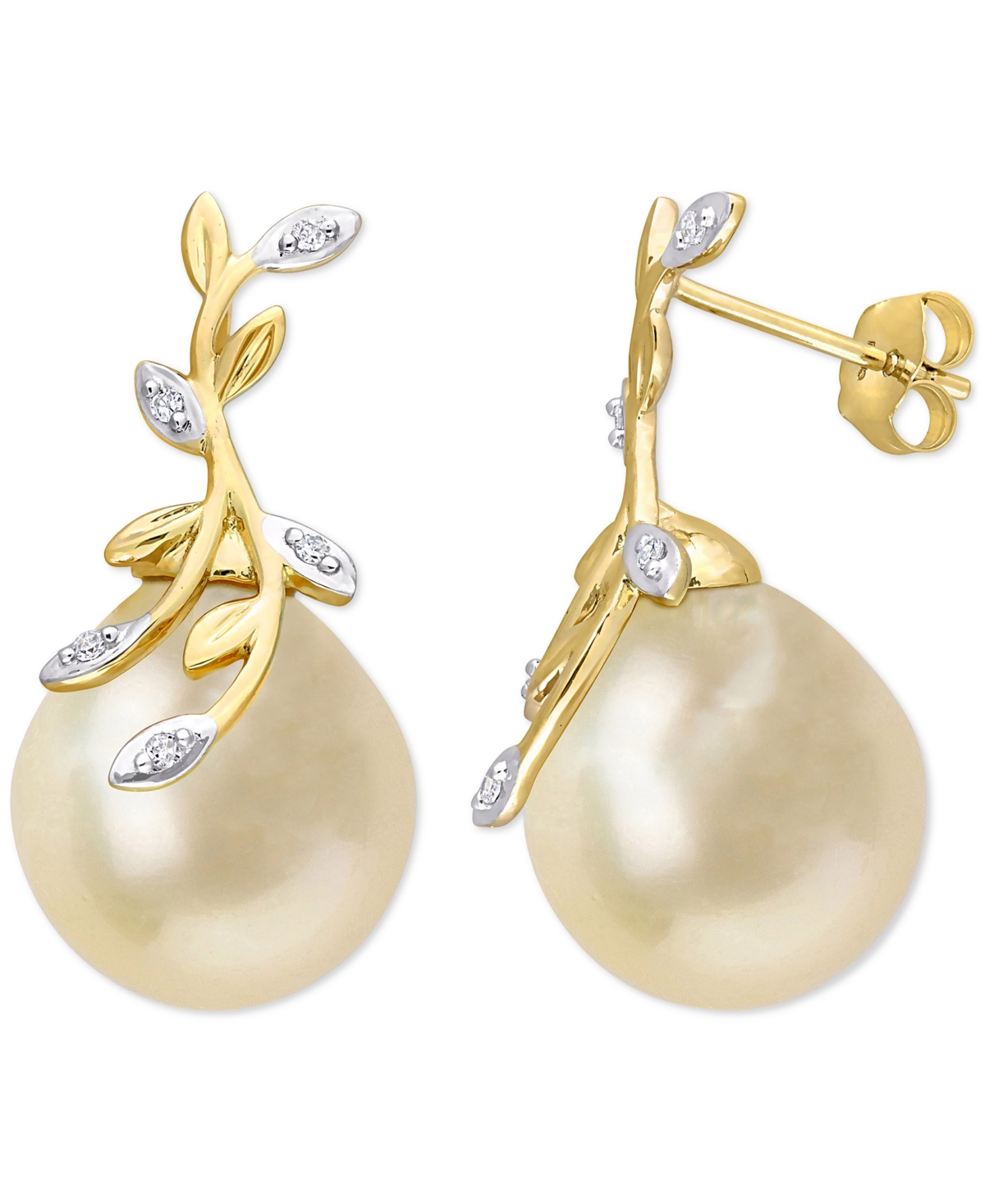 Click here for Cultured Golden South Sea Pearl (12mm) & Diamond (... prices