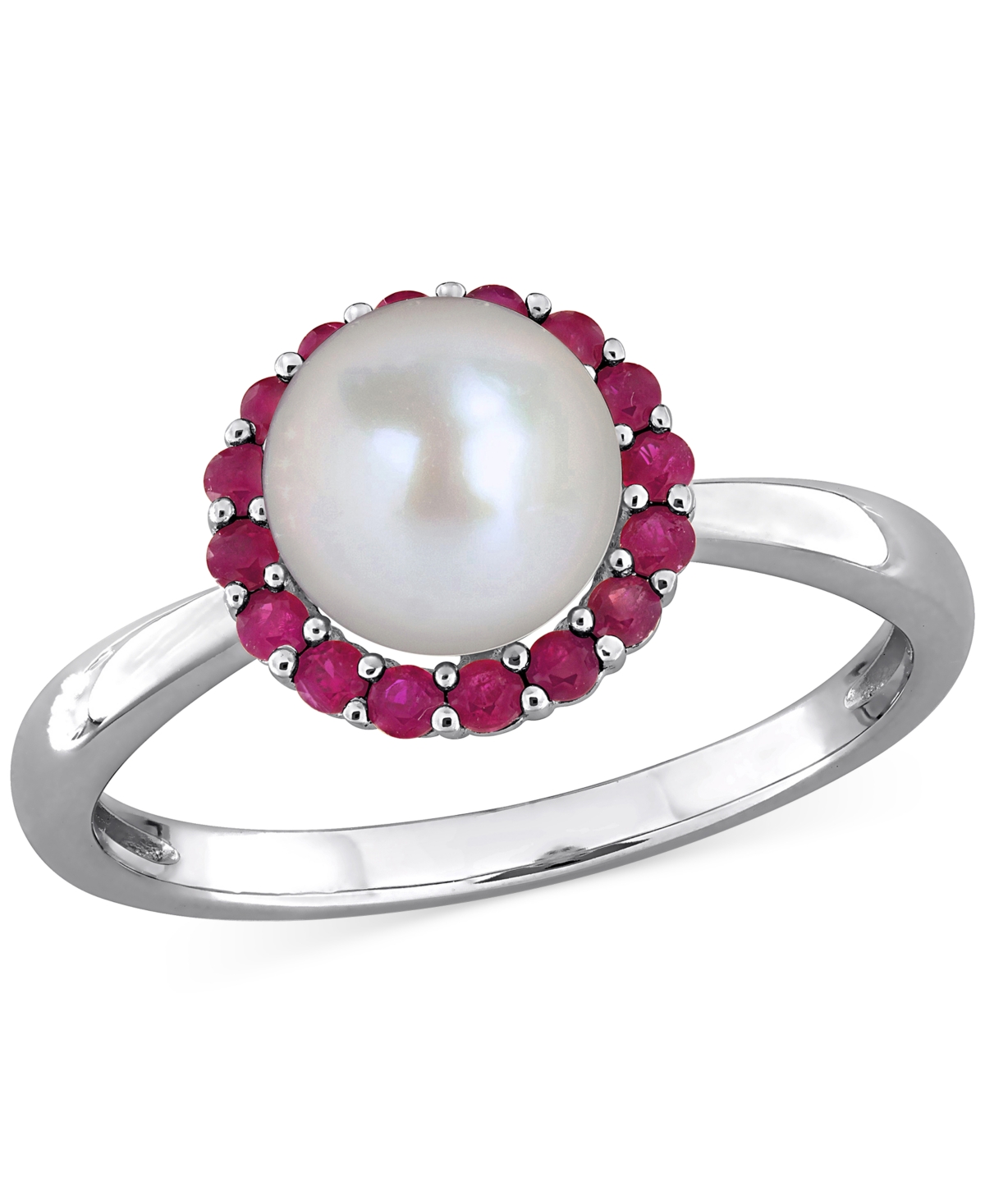 Click here for Cultured Freshwater Pearl (7-7.5mm) & Ruby (1/3 ct... prices