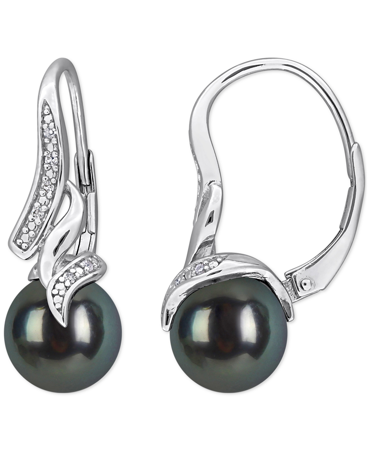 Click here for Cultured Tahitian Pearl (8-8.5mm) Diamond Accent E... prices