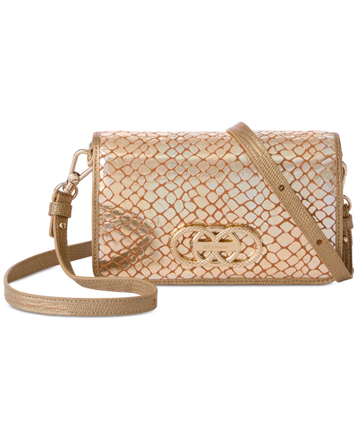 Click here for Brahmin Mini Minuette Crossbody Bag - Gold Donegal prices