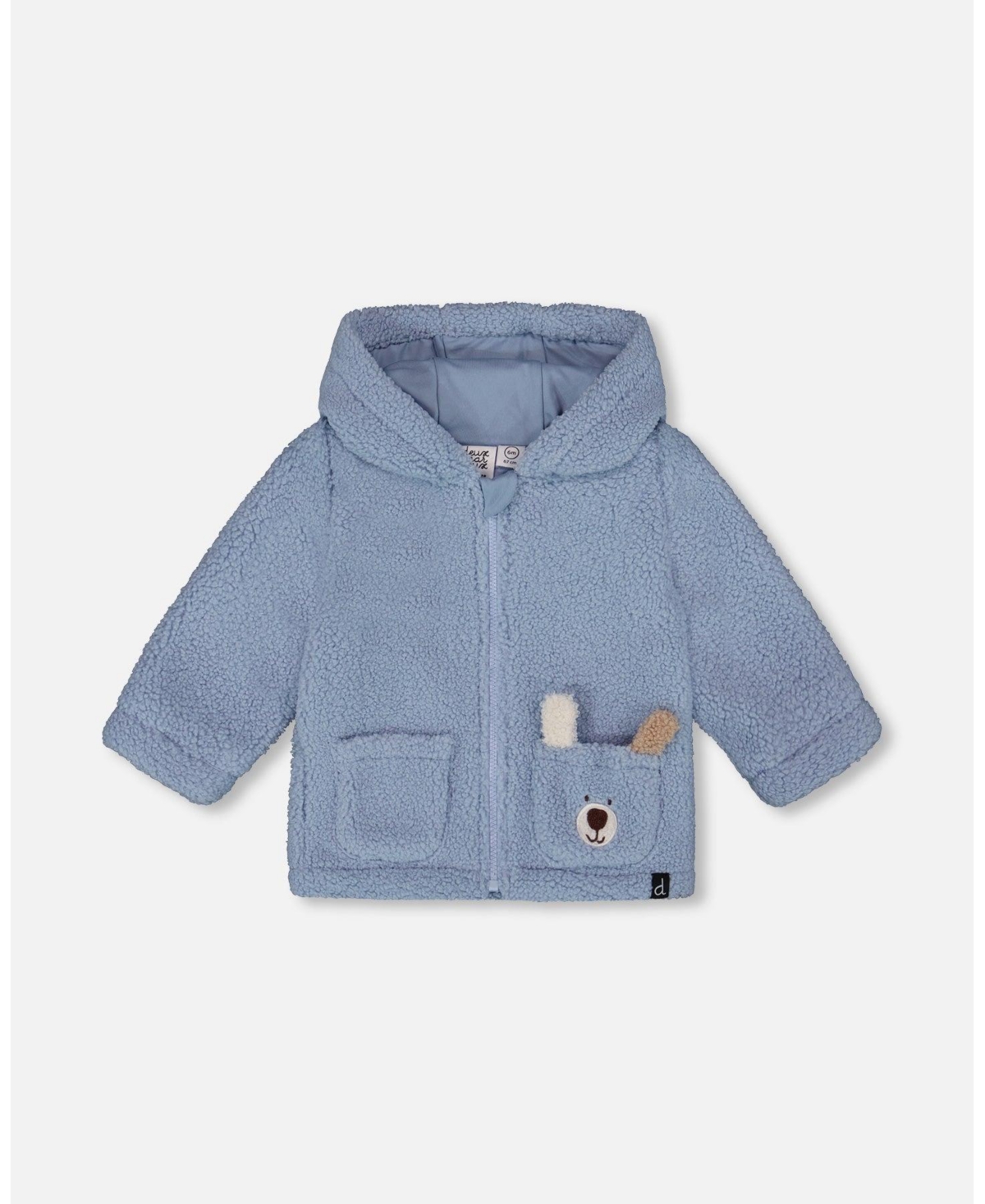 Click here for Deux par Deux Baby Boy Plush Hooded Jacket Light B... prices