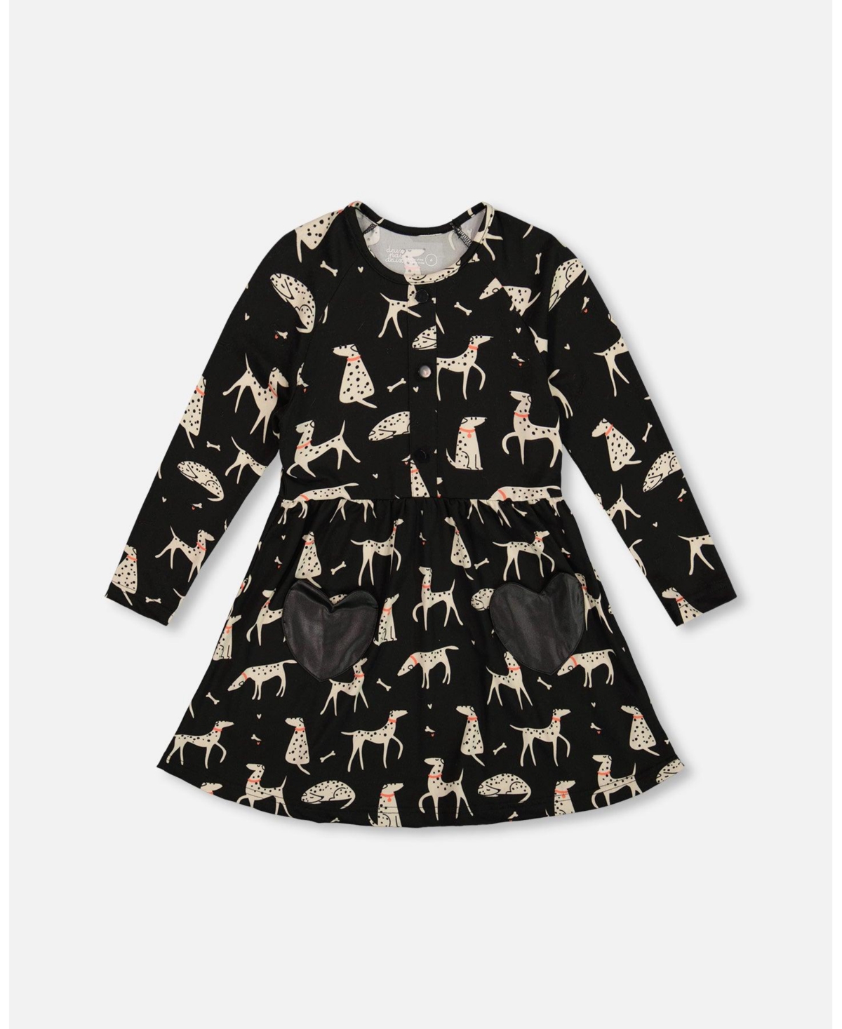 Click here for Deux par Deux Girl Half Button Jersey Dress Black... prices