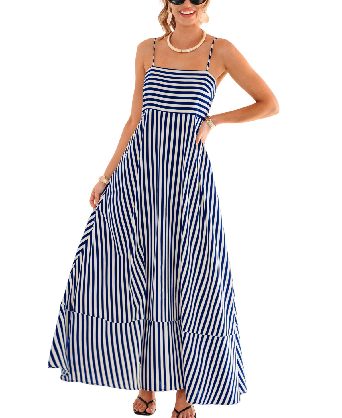 Click here for Cupshe Womens Subtle Lines Striped Maxi Beach Dres... prices