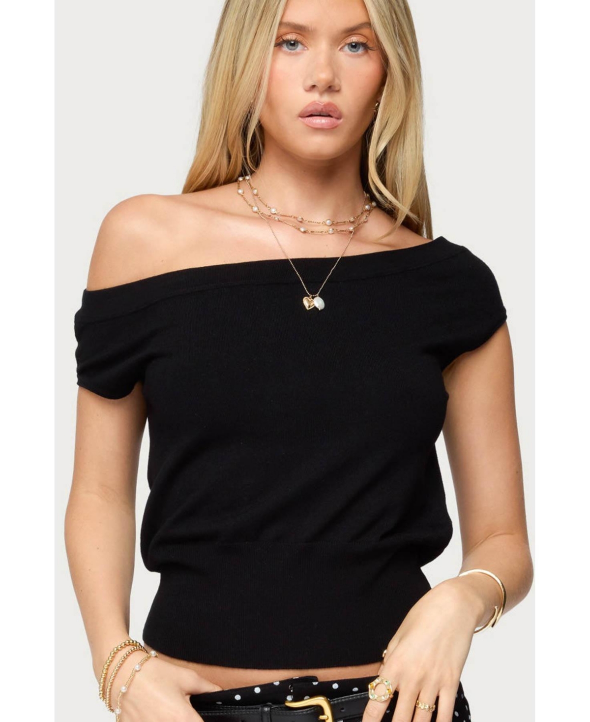 Click here for Edikted Womens Pheobe Contrast Knit Tank Top - Bla... prices